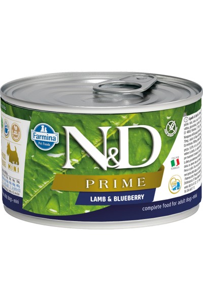 N&D Prime Kuzu Yaban Mersini Yetişkin Mini Köpek Konservesi 140 gr N&D Prime Kuzu Yaban Mersini Yetişkin Mini Köpek Konservesi 140 gr