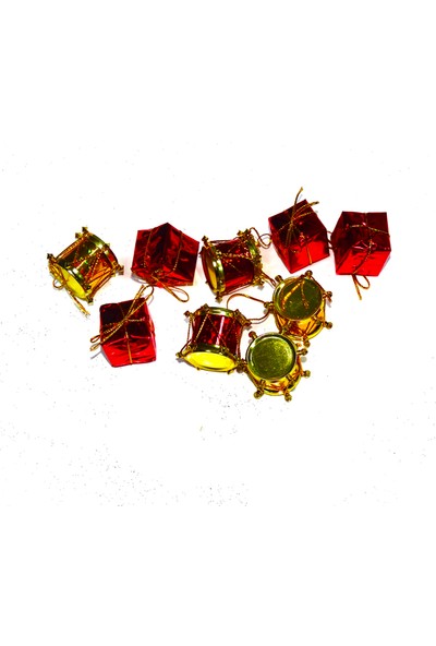 Hediyemania Yılbaşı Çam Ağacı Süslemek için 9lu Cici Süs Takımı