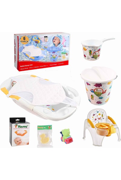 Havuç Hvst006 Bebek 6'lı Banyo Küvet Seti Ve Banyo Oyuncağı