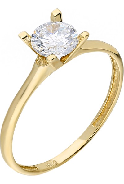 Chavin 0.80 Crt. Tek Taş Sarı Altın Yüzük Br14Sr Chavin 0.80 Crt. Tek Taş Sarı Altın Yüzük Br14Sr