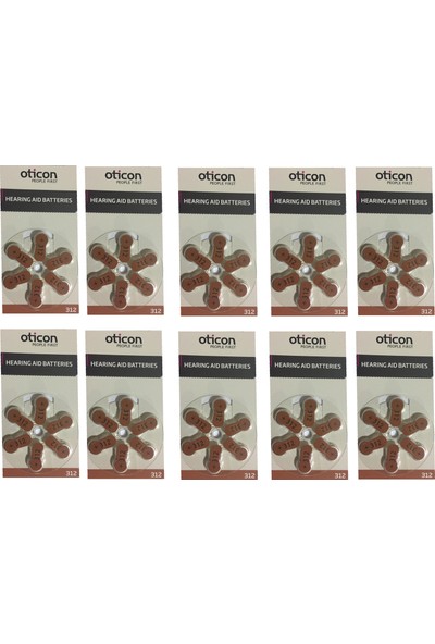 Oticon İşitme Cihazı Pili 6'lı 10 Adet No:312 - 60 pil
