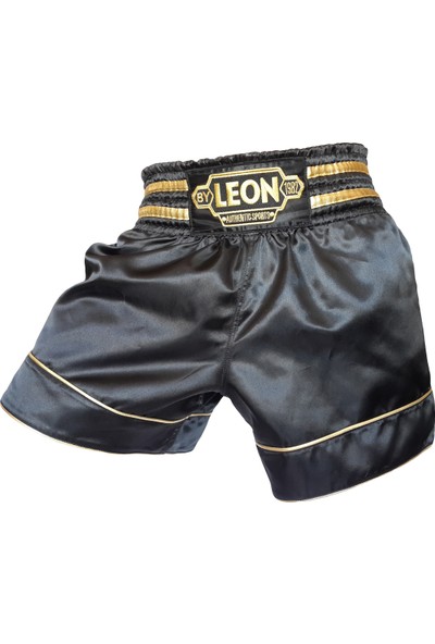 Leon Gold Star Muay Thai & Kick Boks Şortu Black BYL1003 Leon Gold Star Muay Thai & Kick Boks Şortu Black BYL1003