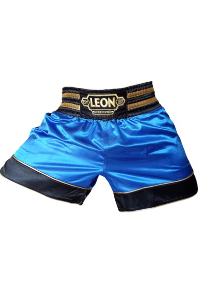 Leon Gold Star Muay Thai Kick Boks Şortu Mavi BYL1003 Leon Gold Star Muay Thai Kick Boks Şortu Mavi BYL1003