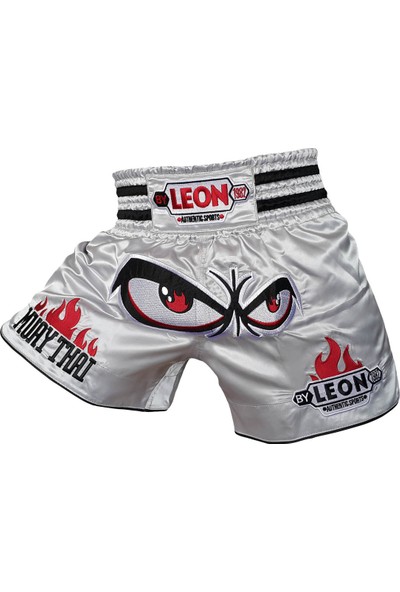 By Leon 1982 Leon No Fear Muay Thai ve Kick Boks Şortu Gümüş Renk BYL1001 By Leon 1982 Leon No Fear Muay Thai ve Kick Boks Şortu Gümüş Renk BYL1001