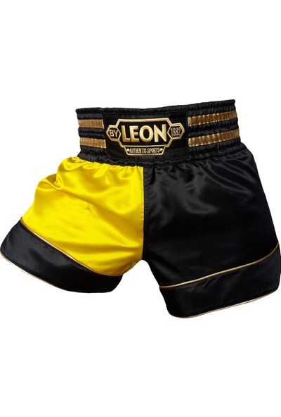 Leon Rival Muay Thai Kick Boks Şortu Siyah Sarı BYL1007 Leon Rival Muay Thai Kick Boks Şortu Siyah Sarı BYL1007