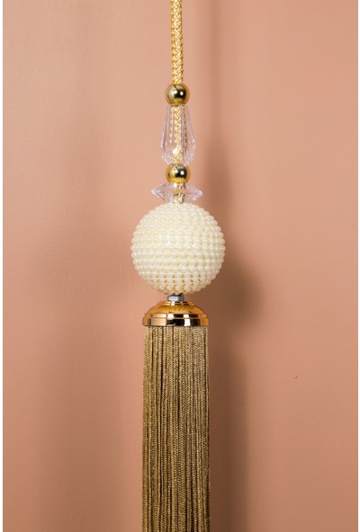 Perdello Altın İncili Perde Sarkıtı