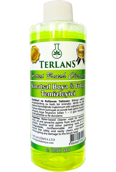 Terlans Sanatsal Boya ve Fırça Temizleyici 250 ml Terlans Sanatsal Boya ve Fırça Temizleyici 250 ml