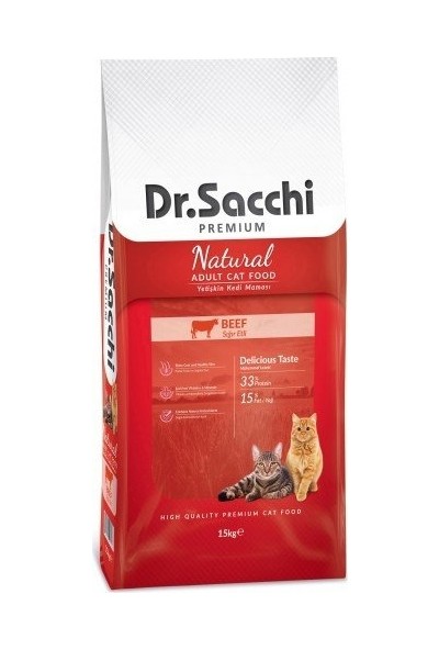 Dr.Sacchi Premium Beef Kedi Maması 15 Kg Dr.Sacchi Premium Beef Kedi Maması 15 Kg