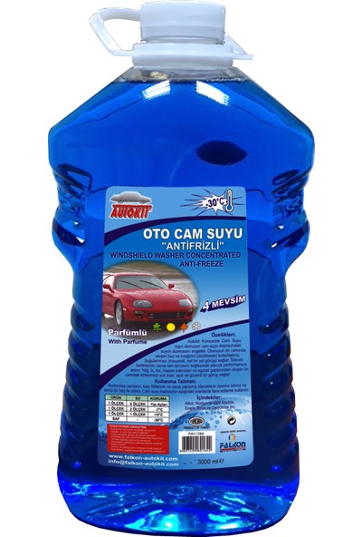 Autokit Antifrizli Oto Cam Suyu 3 lt %30 Derece Autokit Antifrizli Oto Cam Suyu 3 lt %30 Derece