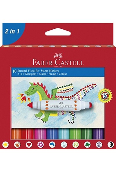Faber-Castell 2IN1 Jumbo Keçeli Kalem, 10'lu Faber-Castell 2IN1 Jumbo Keçeli Kalem, 10'lu