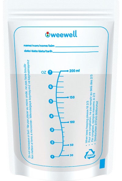Weewell WMS825 Süt Saklama Poşeti - 25'li