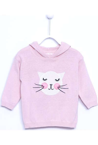 Silversun Bebek Kız Örme Ribanalı Kapüşonlu Kazak T 110901