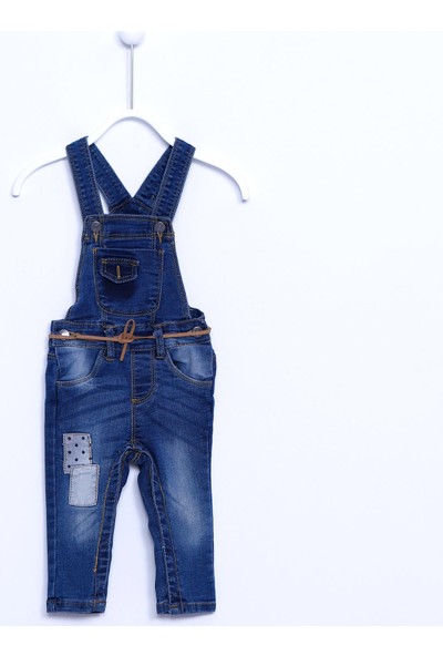 Silversun Bebek Kız Dokuma Cepli Tulum Kemer Takım KT 110136