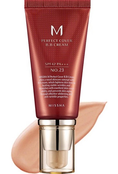 Missha M Perfect Cover BB Cream SPF42 - Renkli Ne mlendirici No:23 Natural Beige 50 ml Missha M Perfect Cover BB Cream SPF42 - Renkli Ne mlendirici No:23 Natural Beige 50 ml