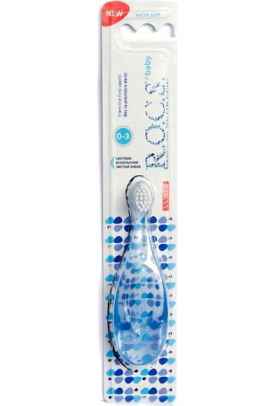 Rocs Baby Extra Soft - Bebekler İçin Diş Fırçası Mavi 0-3 Ay Rocs Baby Extra Soft - Bebekler İçin Diş Fırçası Mavi 0-3 Ay