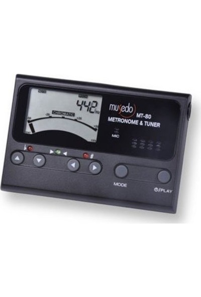 Musedo Mt-80 Chromatic Siyah Metro-Tuner