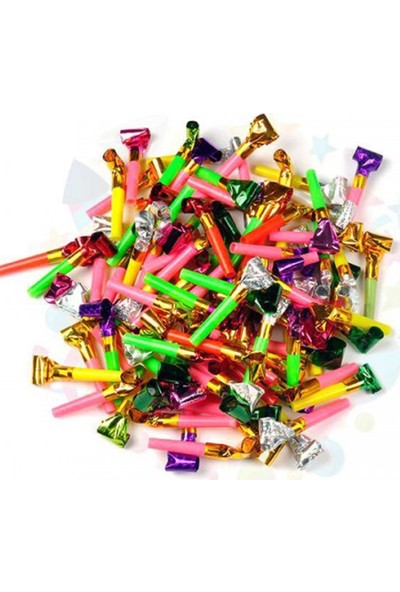 Balonpark 60 Adet Rengarenk Parti ve Yılbaşı Düdüğü - Çocuklara Hediyelik