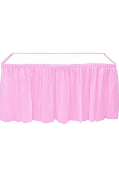 Partici Açık Pembe Plastik Masa Eteği