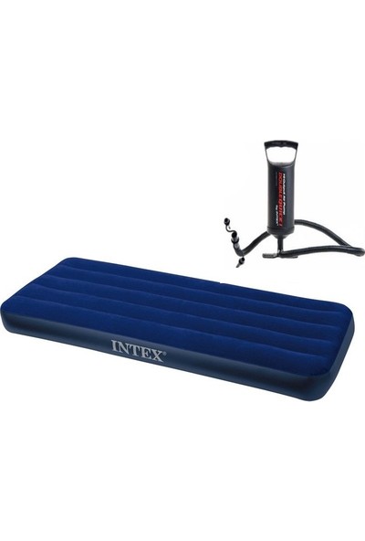 İntex Kadife Kaplı Tek Kişilik Kamp Yatağı + Pompa Dahildir 76X191X22 Cm İntex Kadife Kaplı Tek Kişilik Kamp Yatağı + Pompa Dahildir 76X191X22 Cm