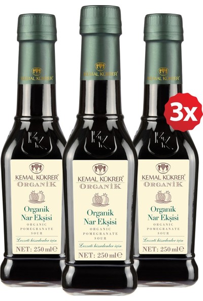 Kemal Kükrer Organik Nar Ekşisi 250 ml 3' Li Paket Kemal Kükrer Organik Nar Ekşisi 250 ml 3' Li Paket