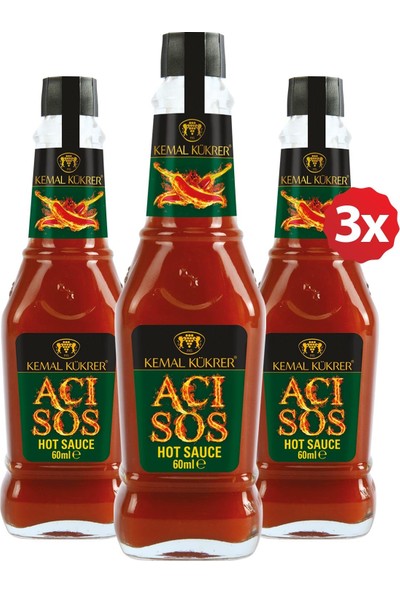 Kemal Kükrer Acı Sos Hot Sauce 60 ml 3' Lü Paket Kemal Kükrer Acı Sos Hot Sauce 60 ml 3' Lü Paket