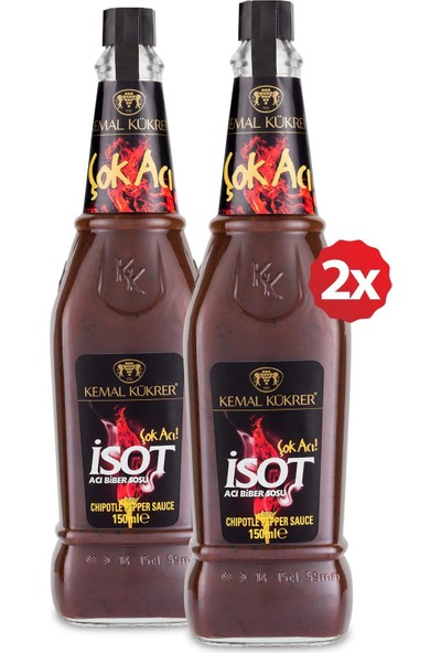 Kemal Kükrer Acı Sos İsot Acı Biber Sosu 150 ml 2' Li Paket Kemal Kükrer Acı Sos İsot Acı Biber Sosu 150 ml 2' Li Paket