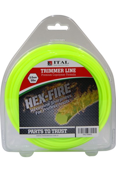 Ital 3.30Mm 46 Mt.Altı Köşe Yeşil Tırpan Misinası Ot Çim Kesme İpi