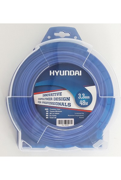 Hyundai 3.00Mm 57 Mt.Yuvarlak Mavi Tırpan Misinası Ot Çim Kesme İpi