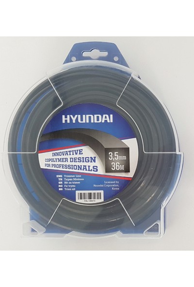 Hyundai 4.00Mm 28 Mt.Dört Köşe Siyah Tırpan Misinası Ot Çim Kesme İpi