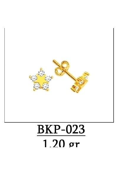 Kuyumcudükkanı BKP-023-1.20 8 Ayar Altın Vidalı Taşlı Bayan Ve Çocuk Küpesi