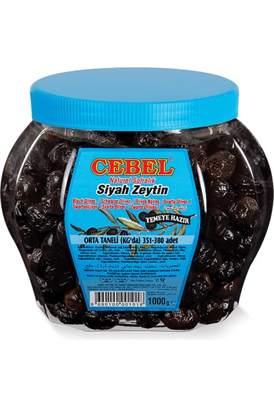 Cebel Siyah Zeytin Orta Taneli 1000 gr Pet Cebel Siyah Zeytin Orta Taneli 1000 gr Pet