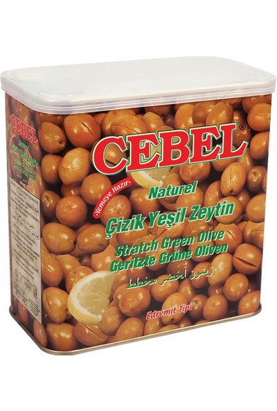Cebel Çizik Yeşil Zeytin 1400 gr Teneke Cebel Çizik Yeşil Zeytin 1400 gr Teneke