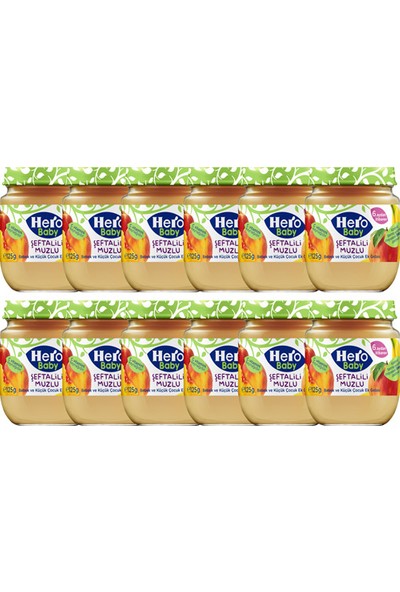 Hero Baby Şeftalili Muzlu 12'li Kavanoz Maması