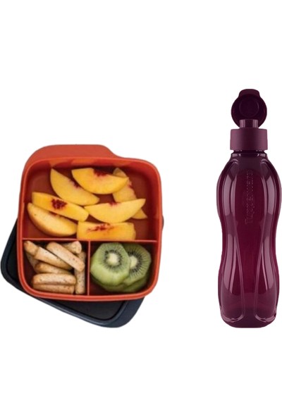 Tupperware Bölmeli Beslenme Kutusu Kırmızı 550 Ml Ve Eko Şişe Bordo 750 Ml Tupperware Bölmeli Beslenme Kutusu Kırmızı 550 Ml Ve Eko Şişe Bordo 750 Ml
