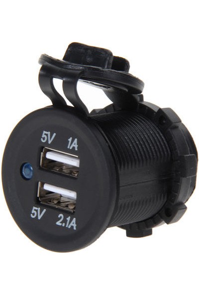 Platoon PLH-0598 Araç Ve Motosiklerler İçin 2 Port USB Şarj Soketi 5 V 2.1 A 5V 1A