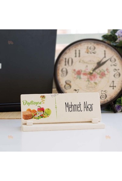 Hediyelen Diyetisyen Meyve Tasarımlı Taş İsimlik