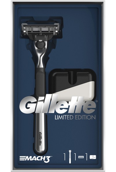 Gillette Mach3 Tıraş Makinesi Özel Seri Krom Kaplama + (Tıraş Makinesi Standı) Gillette Mach3 Tıraş Makinesi Özel Seri Krom Kaplama + (Tıraş Makinesi Standı)