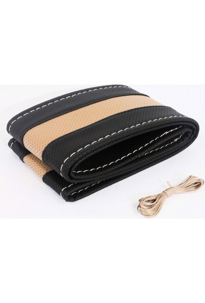 Fox Dikmeli Deri Direksiyon Kılıfı Çember Model Çift Renk