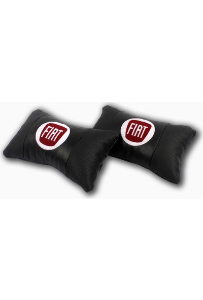 Fox Fiat Araca Özel Nakışlı Oto Deri Boyun Yastığı