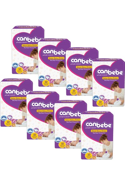 Canbebe Bebek Bakım Örtüsü 60 x 60 cm - 8' li Canbebe Bebek Bakım Örtüsü 60 x 60 cm - 8' li