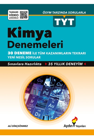 Aydın Yayınları TYT Kimya 30 lu Deneme Sınavı