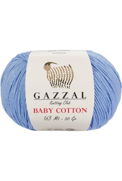 Gazzal Baby Cotton Açık Mavi Bebek Yünü-3423