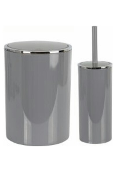 Primanova Lenox Çöp Kovası & Klozet Fırçası Gri Primanova Lenox Çöp Kovası & Klozet Fırçası Gri