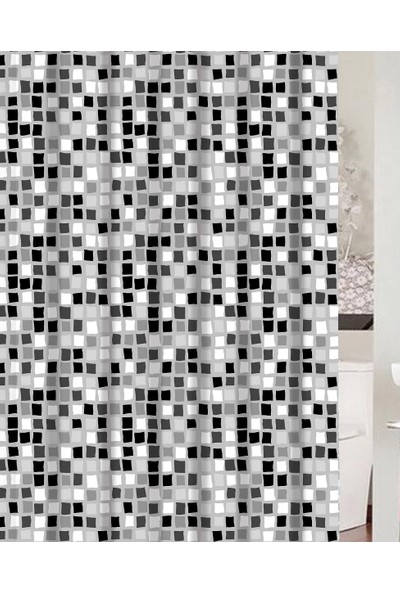 Primanova Paradise Gri Banyo Duş Perdesi Tek Kanat 180X200 Pvc