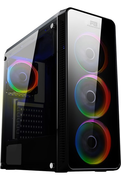 Power Boost VK-G3904S USB3.0 Full Siyah Arcylic Halo Rainbow RGB Fan Kasa (PSU Yok) (JBST-VKG3904S) Power Boost VK-G3904S USB3.0 Full Siyah Arcylic Halo Rainbow RGB Fan Kasa (PSU Yok) (JBST-VKG3904S)