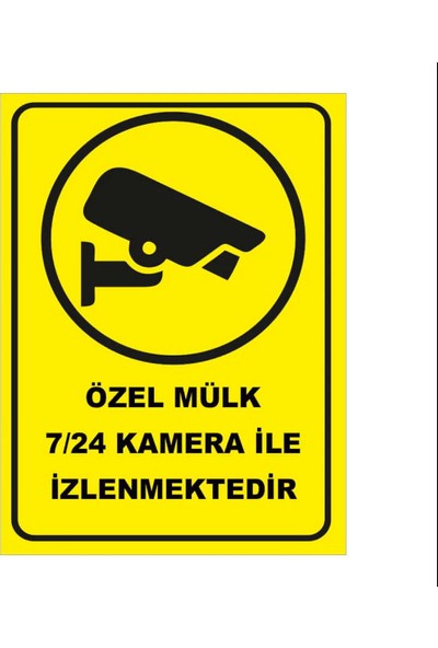 Rekpa Özel Mülk 7-24 Kamera İle İzlenmektedir Levhası