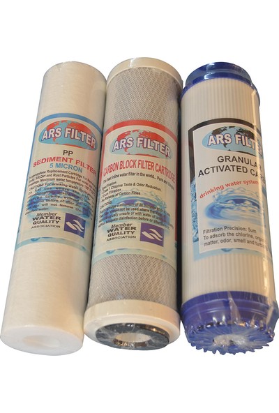Ars Su Arıtma Cihazı Kartuş Filtre Takımı , 3 Lü Set (Sed 5 Mic+ Cto+Gac) Ars Su Arıtma Cihazı Kartuş Filtre Takımı , 3 Lü Set (Sed 5 Mic+ Cto+Gac)