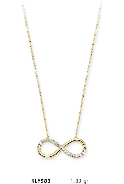 Harem Altın 14 Ayar Altın Sonsuzluk Kolye Kly583