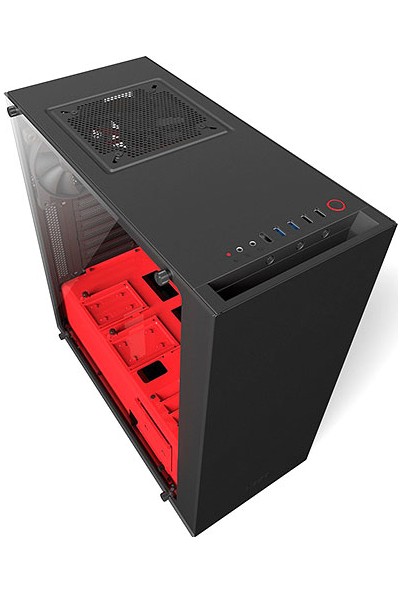 Nzxt CA-S340W-B4 Mat Siyah / Kırmızı Elite Mid Kasa Nzxt CA-S340W-B4 Mat Siyah / Kırmızı Elite Mid Kasa