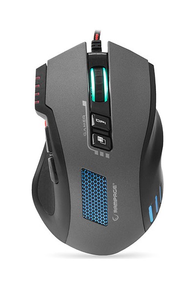 Rampage SMX-R80 USB Gri/Siyah 3200 DPI RGB Makrolu Oyuncu Mouse
